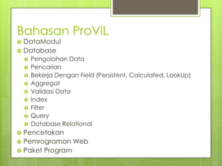 Pemrograman visual lanjut i pengantar | PPT