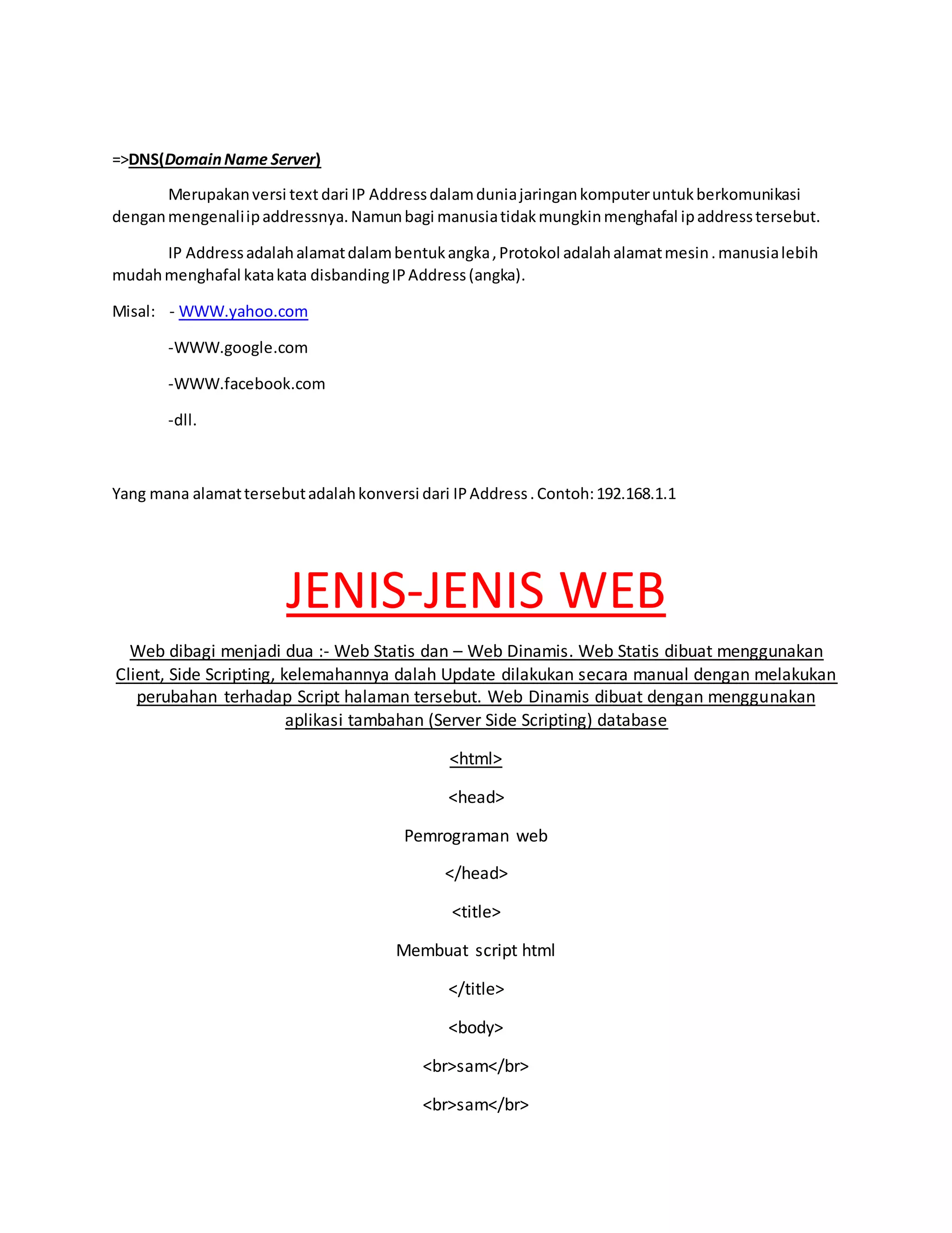 Pemrograman web | DOCX