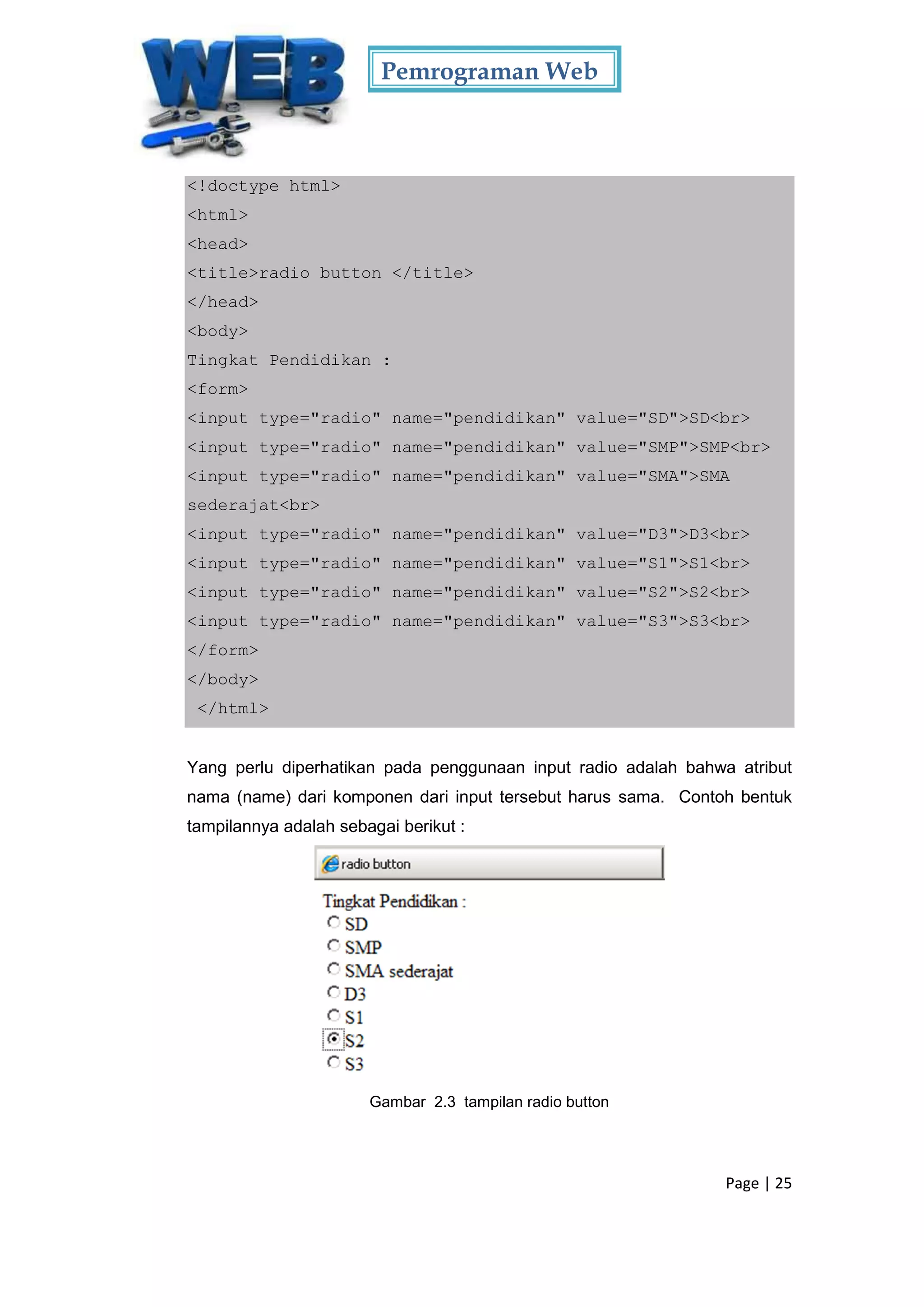 Pemrograman web 2 | PDF