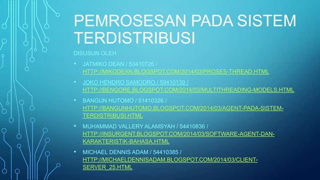 Pemrosesan pada sistem terdistribusi | PPTX