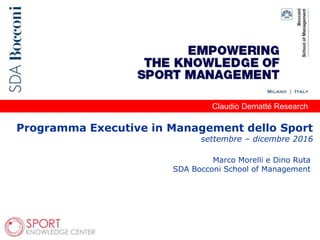 Programma Executive in Management dello Sport | PPT