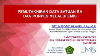 Pemutakhiran data satuan RA dan Ponpes Melalui EMIS.pptx
