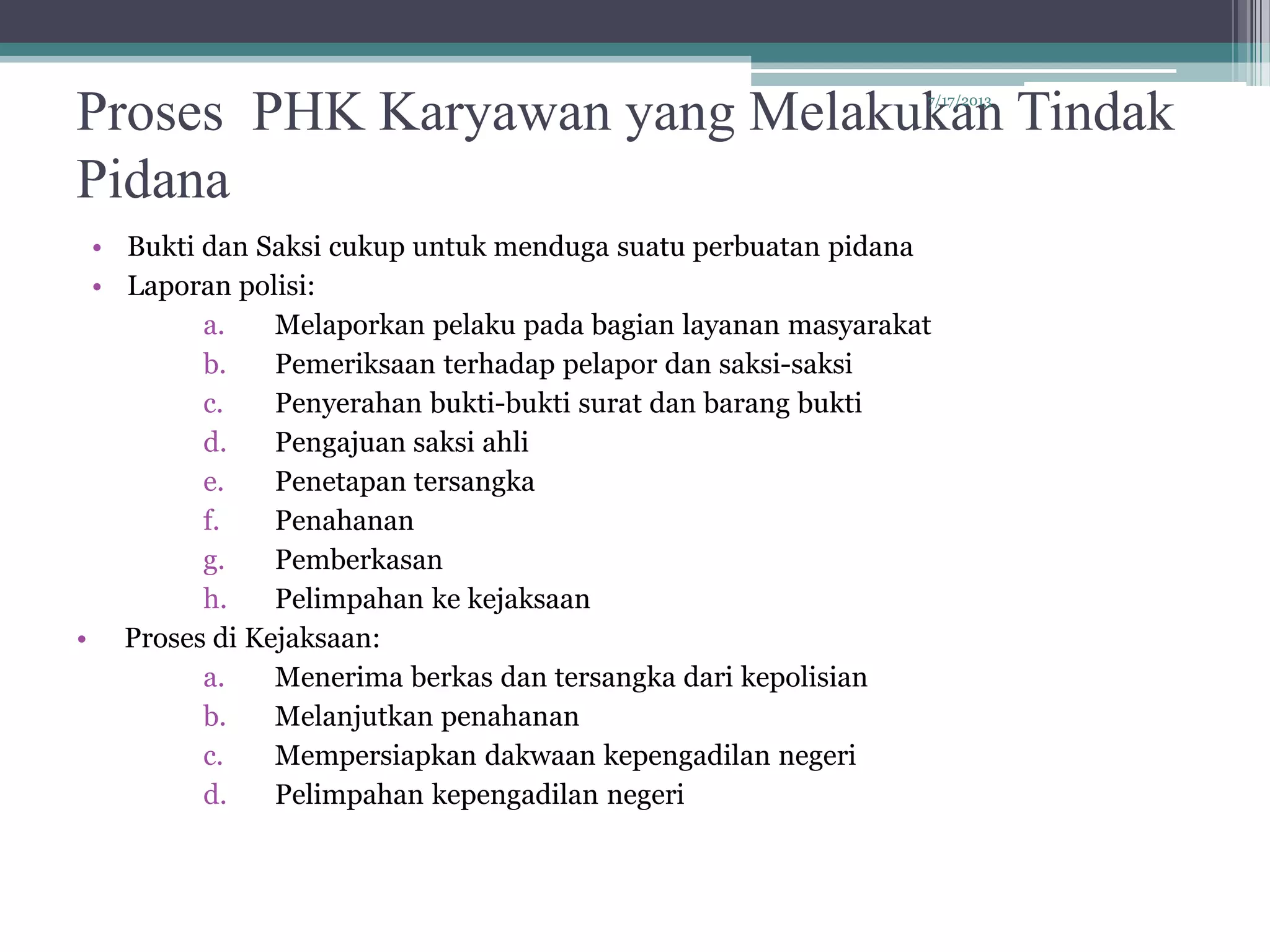 Pemutusan hubungan kerja | PPTX