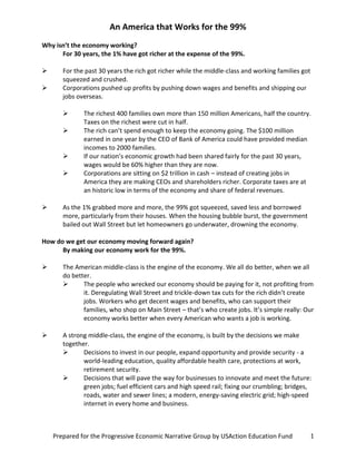 Progressive Economic Narrative for the 99% | PDF
