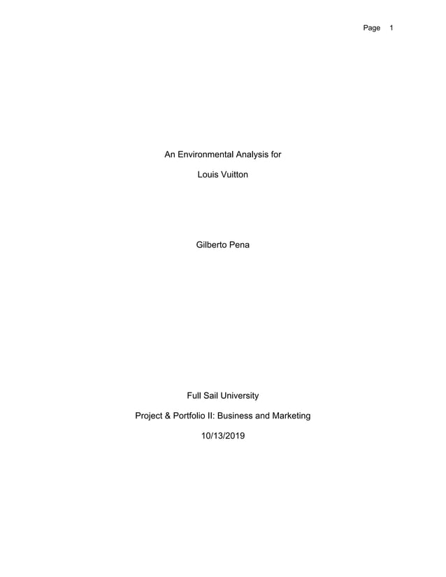 Louis Vuitton environmental analysis | PDF