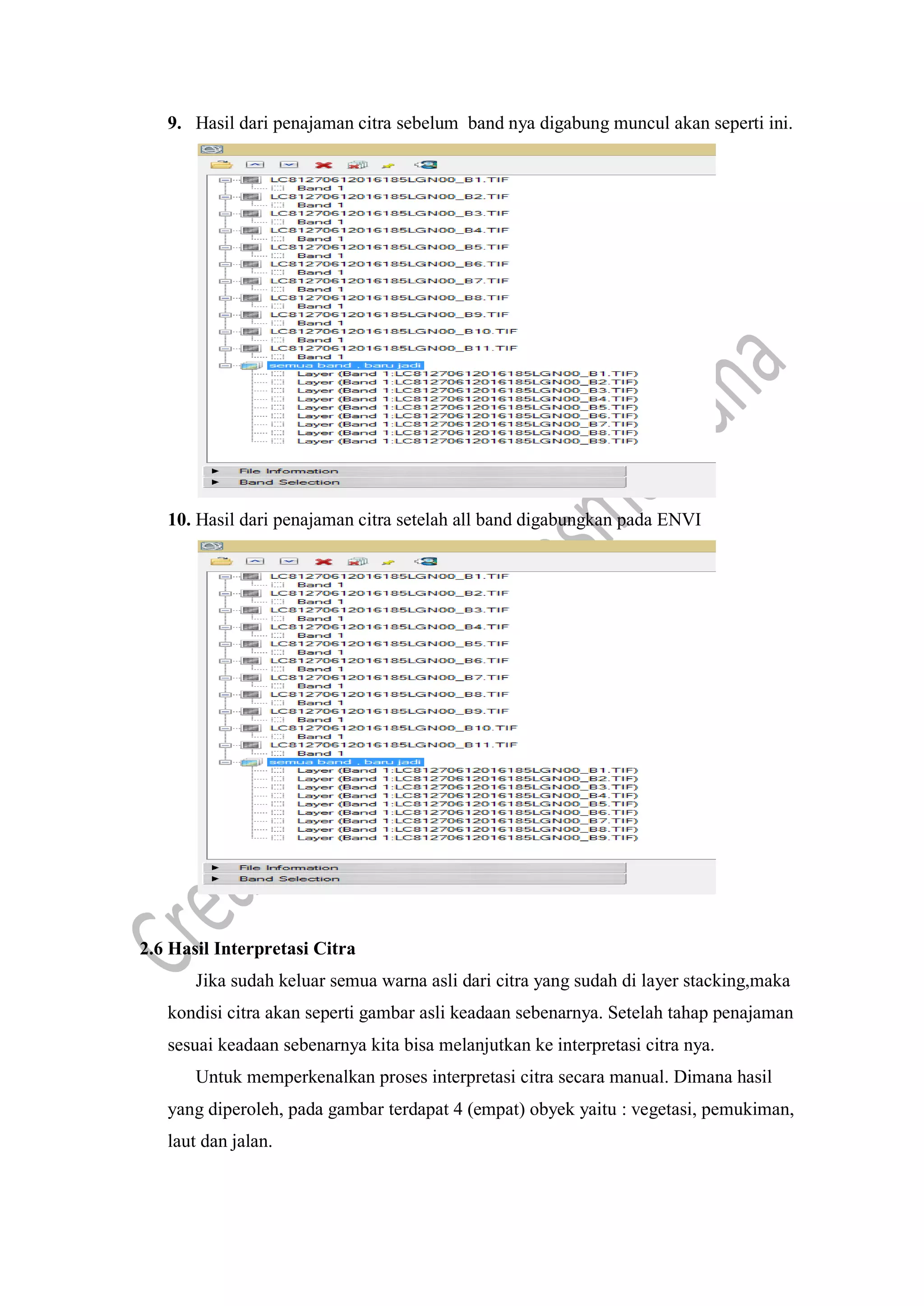 Penajaman dan interpretasi c itra menggunakan envi 5.1 | PDF
