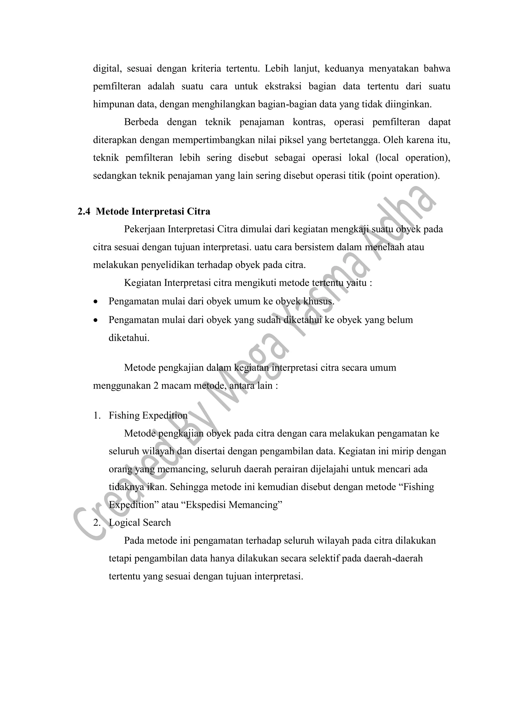 Penajaman dan interpretasi c itra menggunakan envi 5.1 | PDF