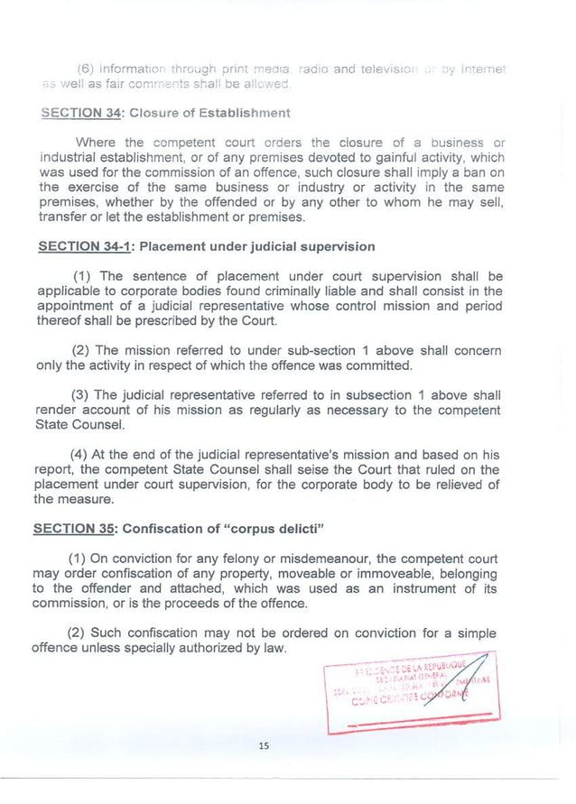 Penal code eng original of the Cameroon Government.pdf | Law