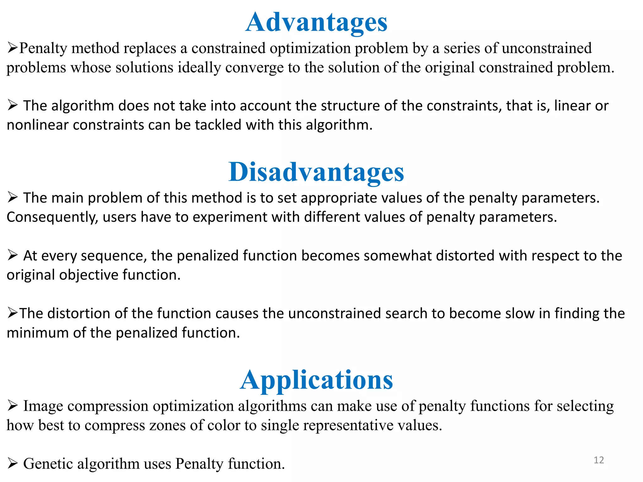 Penalty Function Method in Modern Optimization Techniques | PPTX