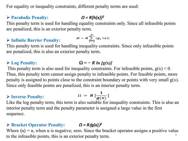 Penalty Function Method in Modern Optimization Techniques | PPTX