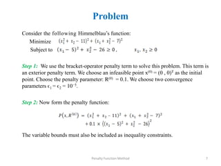 Penalty Function Method in Modern Optimization Techniques | PPTX