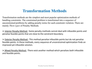 Penalty Function Method in Modern Optimization Techniques | PPT | Free ...