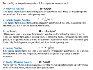Penalty Function Method in Modern Optimization Techniques | PPT | Free Download
