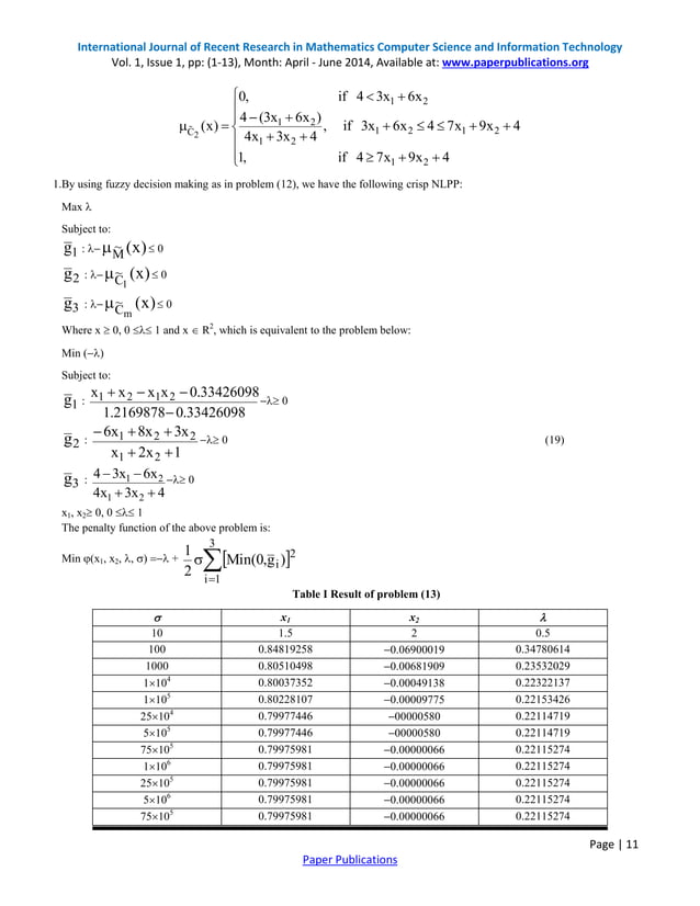 Penalty Function Method For Solving Fuzzy Nonlinear Programming Problem ... Penalty Function Method For Solving Fuzzy Nonlinear Programming Problem ...