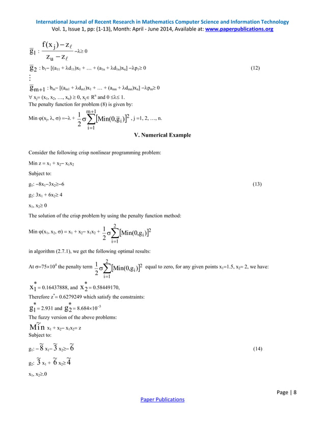 Penalty Function Method For Solving Fuzzy Nonlinear Programming Problem ... Penalty Function Method For Solving Fuzzy Nonlinear Programming Problem ...