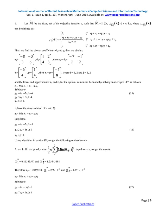Penalty Function Method For Solving Fuzzy Nonlinear Programming Problem ... Penalty Function Method For Solving Fuzzy Nonlinear Programming Problem ...