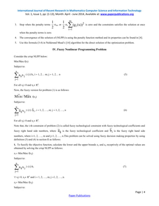 Penalty Function Method For Solving Fuzzy Nonlinear Programming Problem | PDF