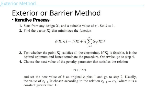 Penalty Function Method with Exterior and Interior | PPTX