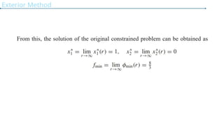 Penalty Function Method with Exterior and Interior | PPTX