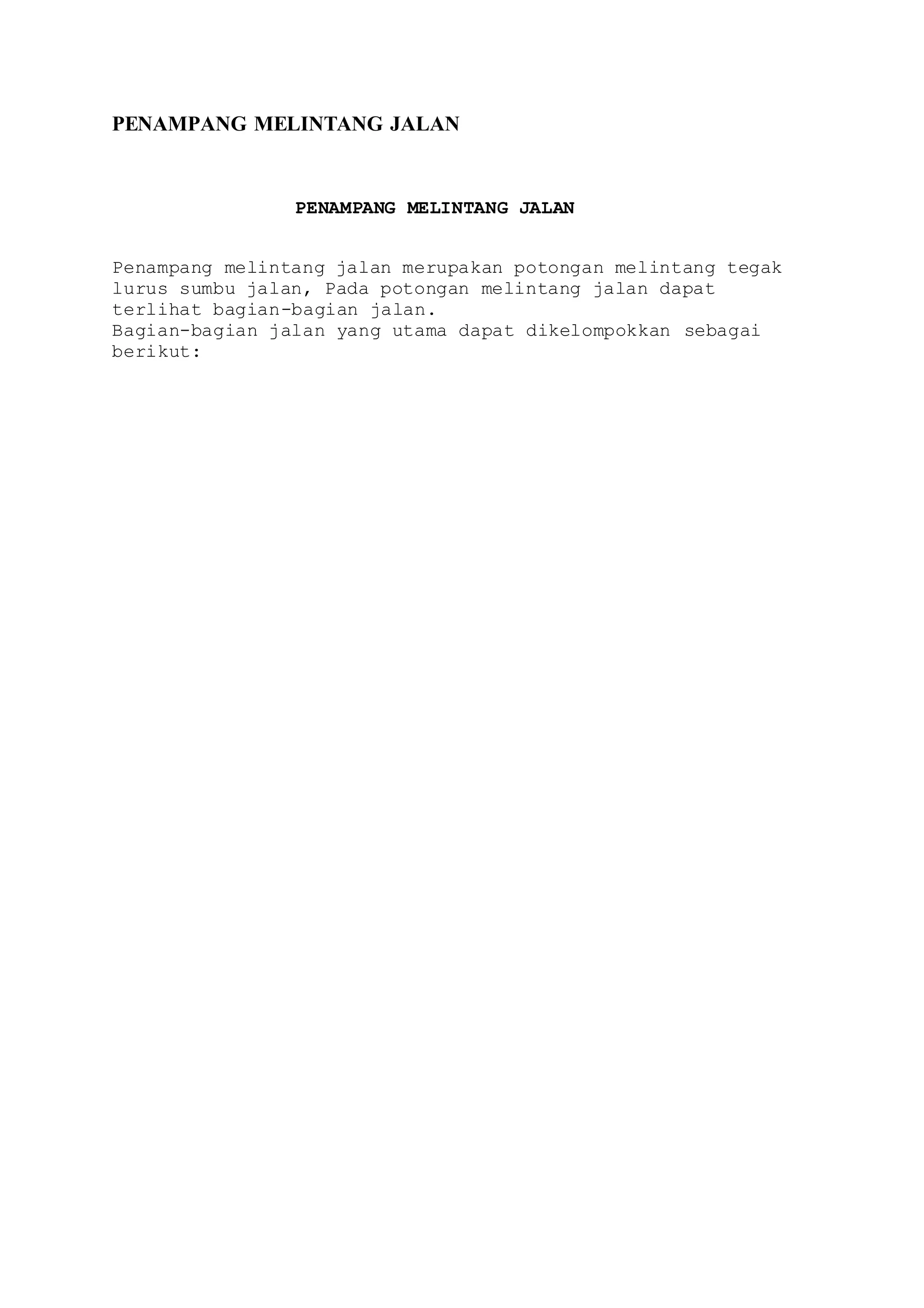 Penampang melintang jalan | DOCX