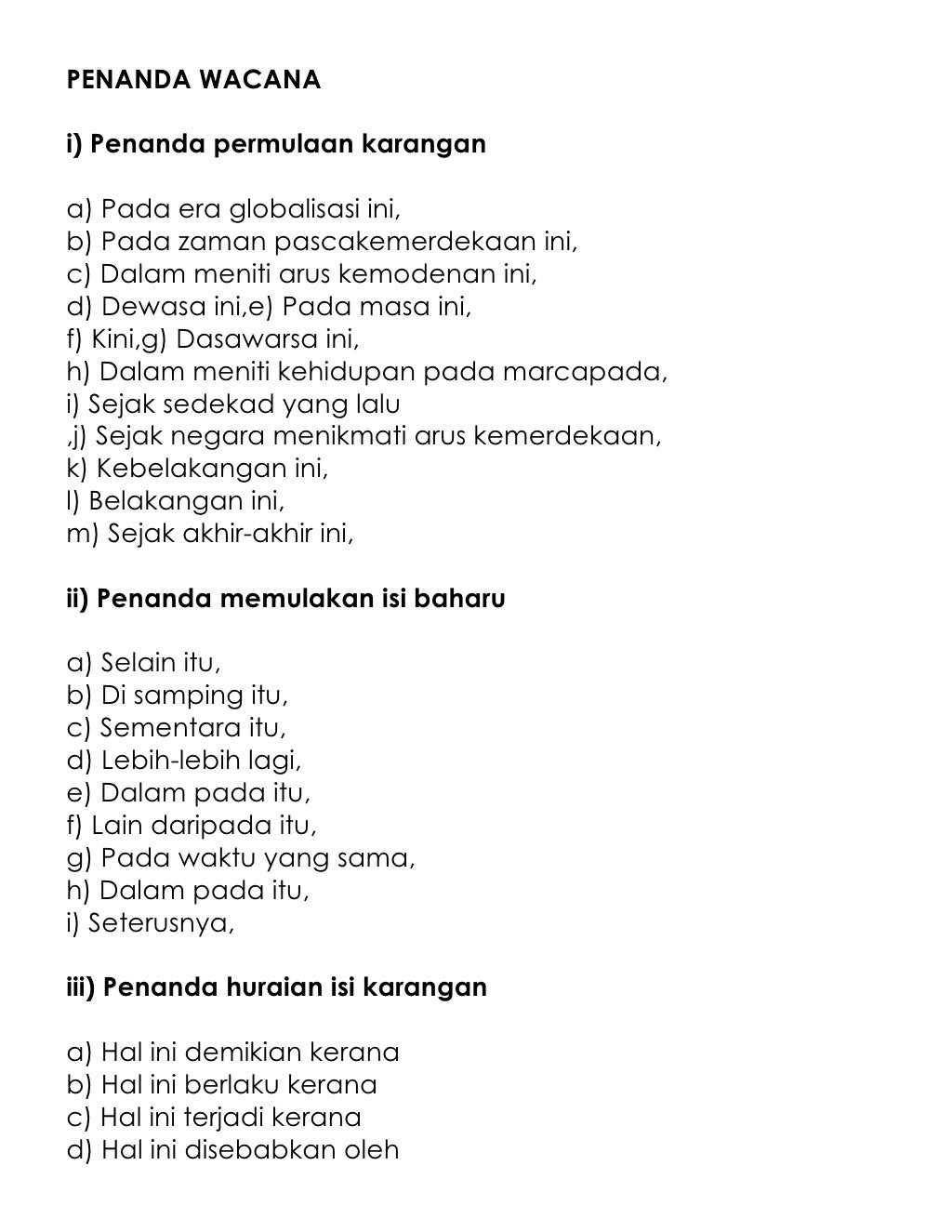 Penanda wacana karangan