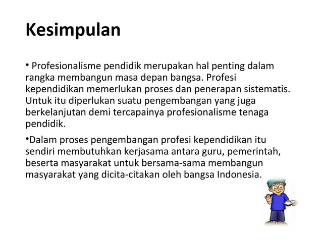 Penanganan dan upaya pengembangan profesi pendidik paud | PPT