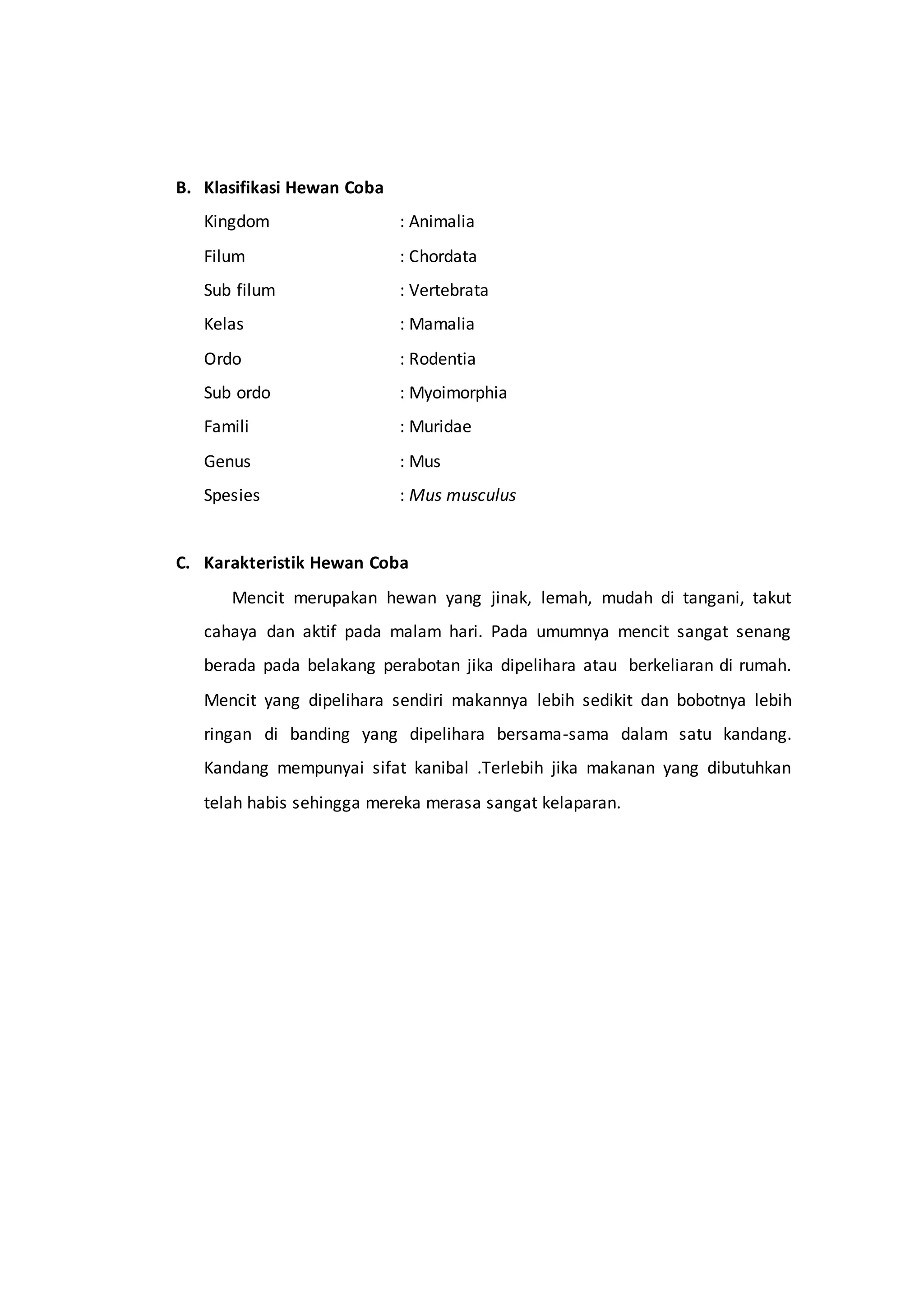 Penanganan hewan coba | DOCX