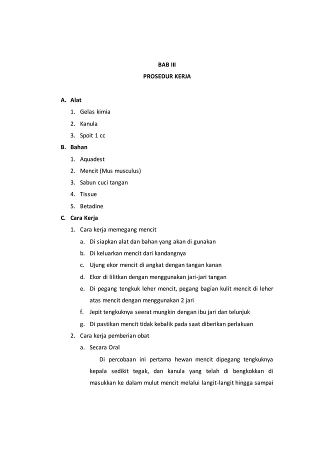 Penanganan hewan coba | DOCX