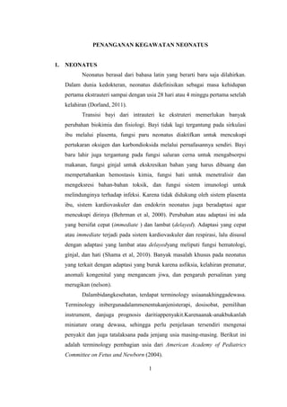 Penanganan kegawatan neonatus | DOCX