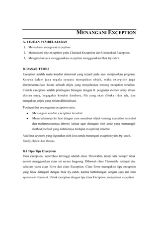 Penanganan kesalahan menangkap exception | PDF