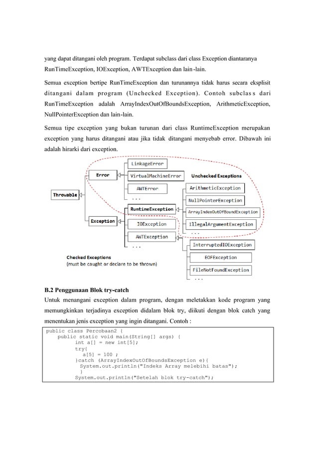 Penanganan kesalahan menangkap exception | PDF