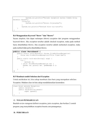 Penanganan kesalahan menangkap exception | PDF