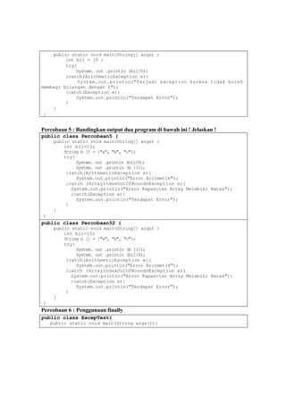 Penanganan kesalahan menangkap exception | PDF