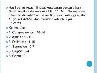 Penilaian Tingkat Kesadaran Atau Glasgow Coma Scale PDF, 58% OFF
