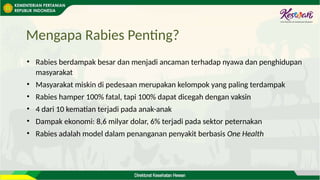 Penanganan rabies pada hewan sebagai implementasi one health dalam ...