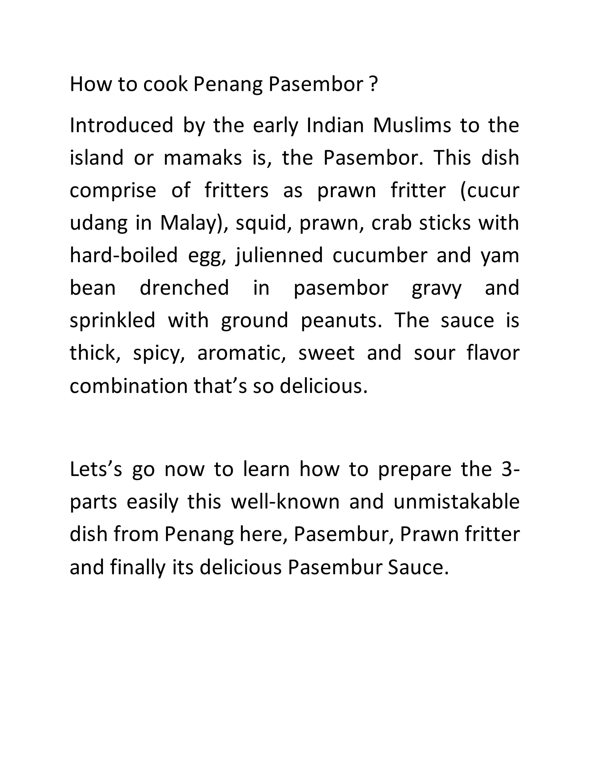 Penang pasembor | DOCX