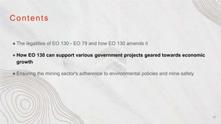 Executive Order 130 and its Implications to Mining | PPTX