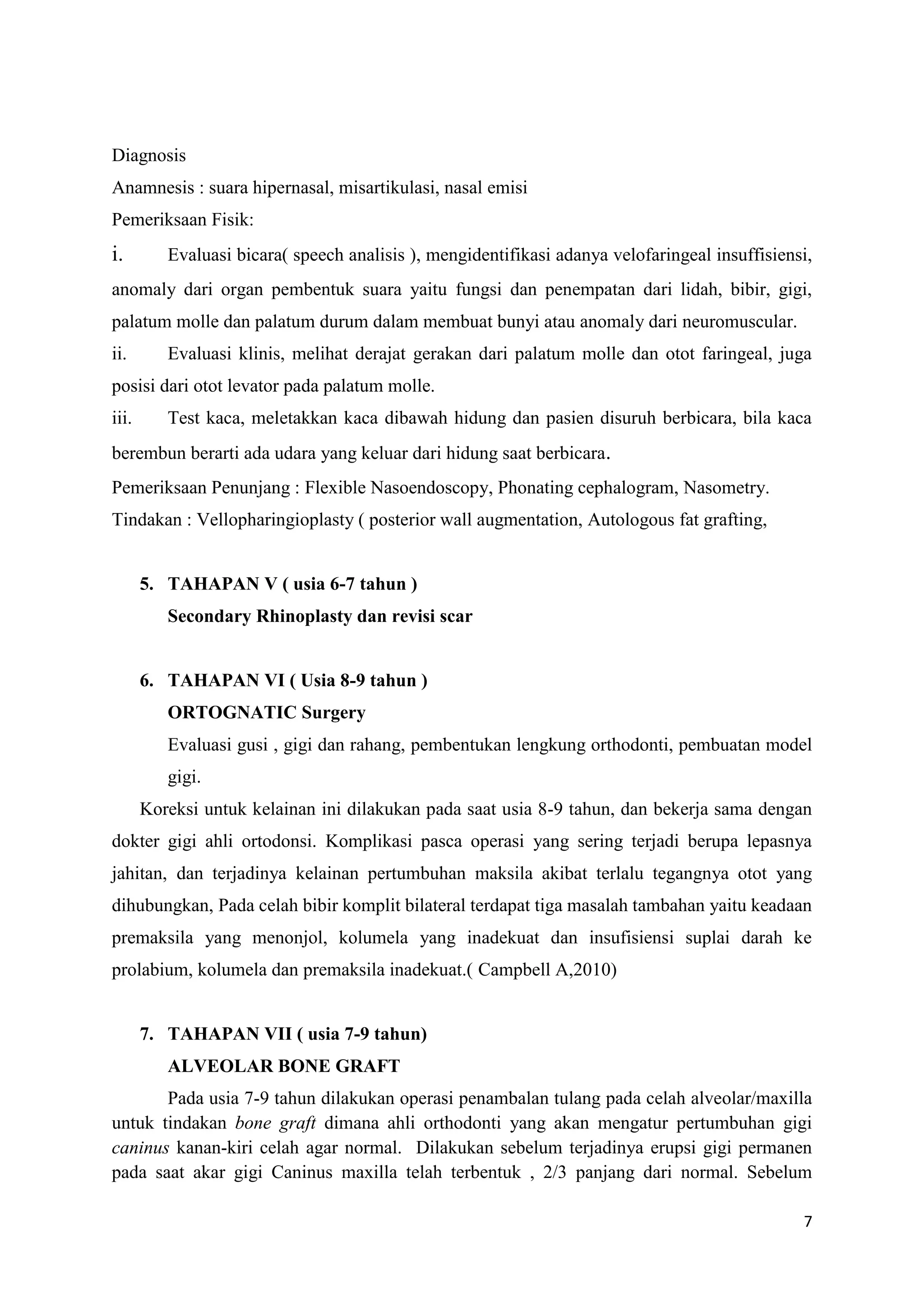Penatalaksanaan cleft lip palate sumbing aai | PDF