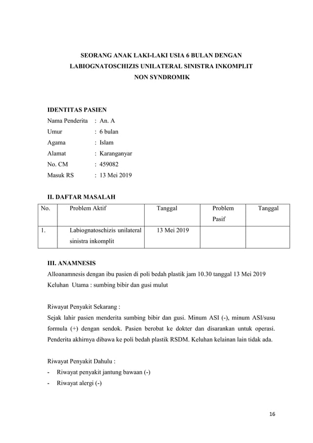 Penatalaksanaan cleft lip palate sumbing aai | PDF