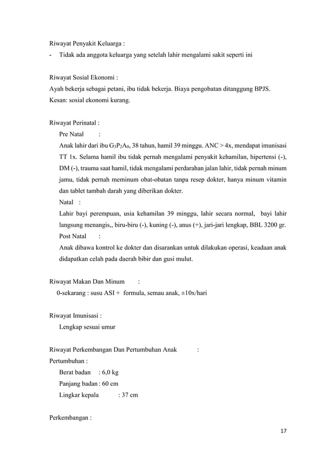 Penatalaksanaan cleft lip palate sumbing aai | PDF