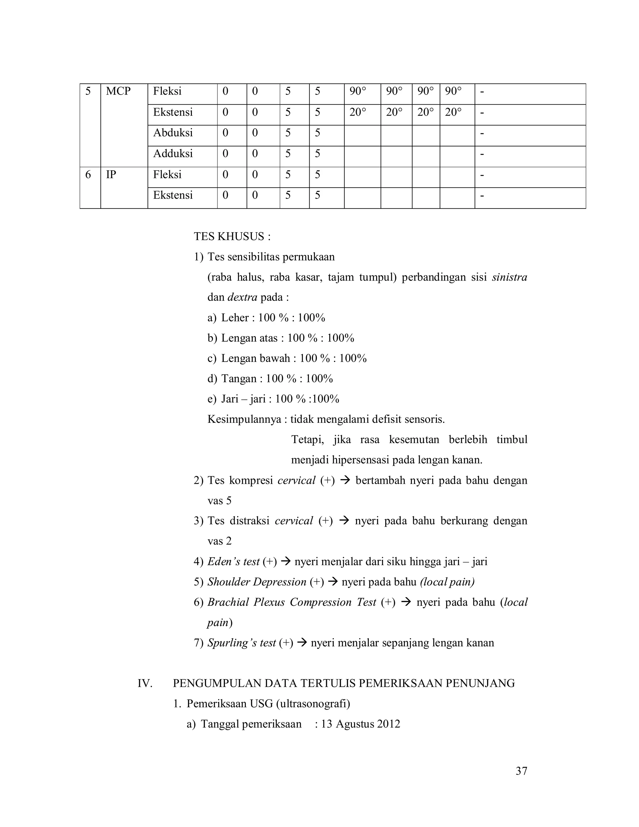 Penatalaksanaan fisioterapi pada kasus brakhialgia ec spondiloarthrosis ...