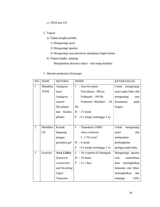 Penatalaksanaan fisioterapi pada kasus brakhialgia ec spondiloarthrosis ...