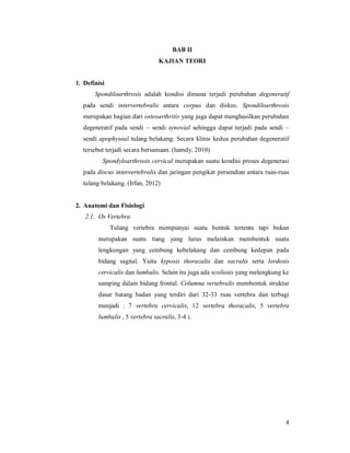Penatalaksanaan fisioterapi pada kasus brakhialgia ec spondiloarthrosis ...