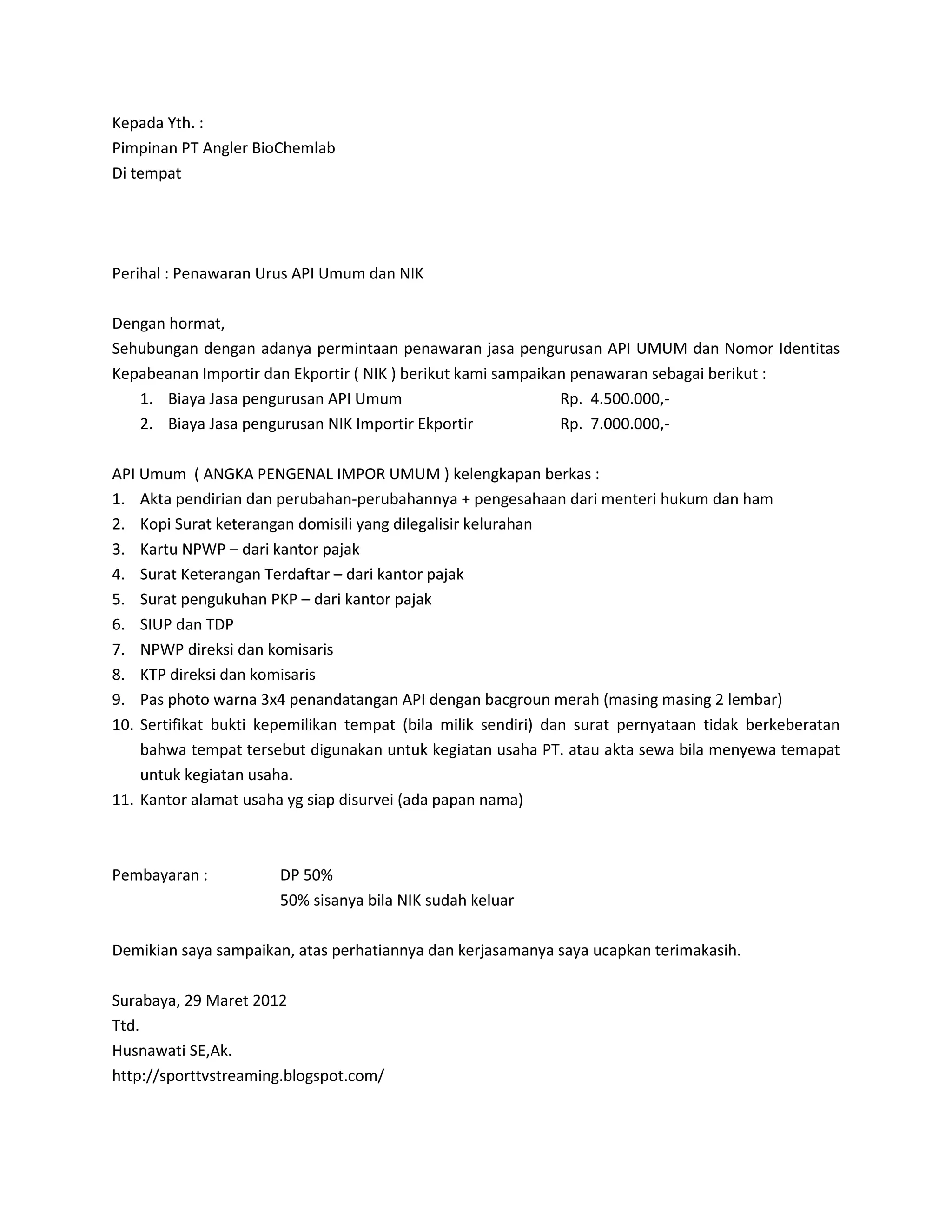 Penawaran API dan NIK Angka Pengenal Impor & NOMOR IDENTITAS KEPABEANAN ...