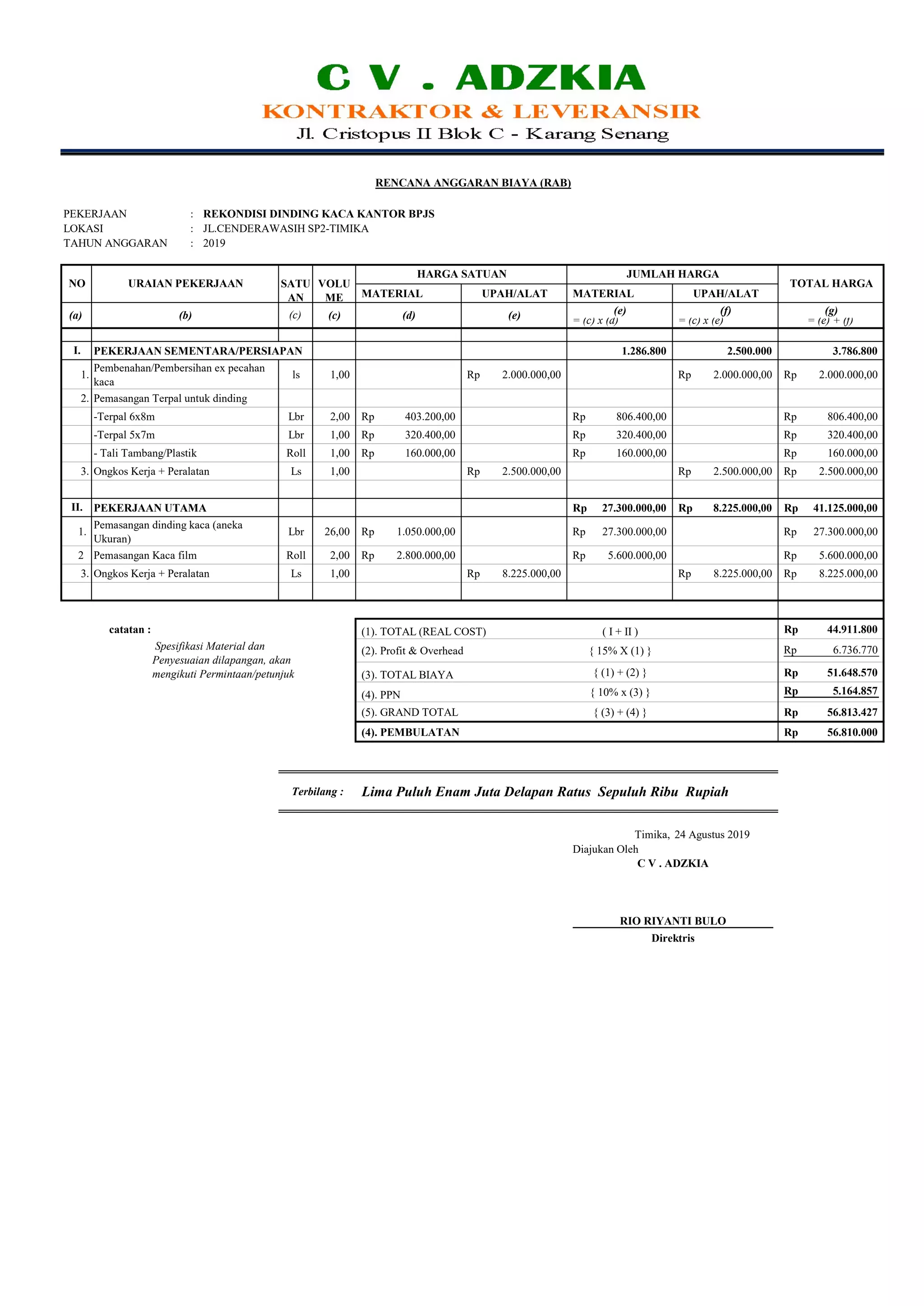 Penawaran bpjs kaca-pintu kaca | PDF