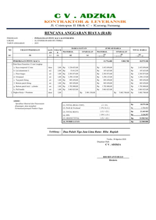 Penawaran bpjs kaca-pintu kaca | PDF