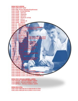 Urus NPIK (Nomor Pengenal Impor Khusus) | DOCX