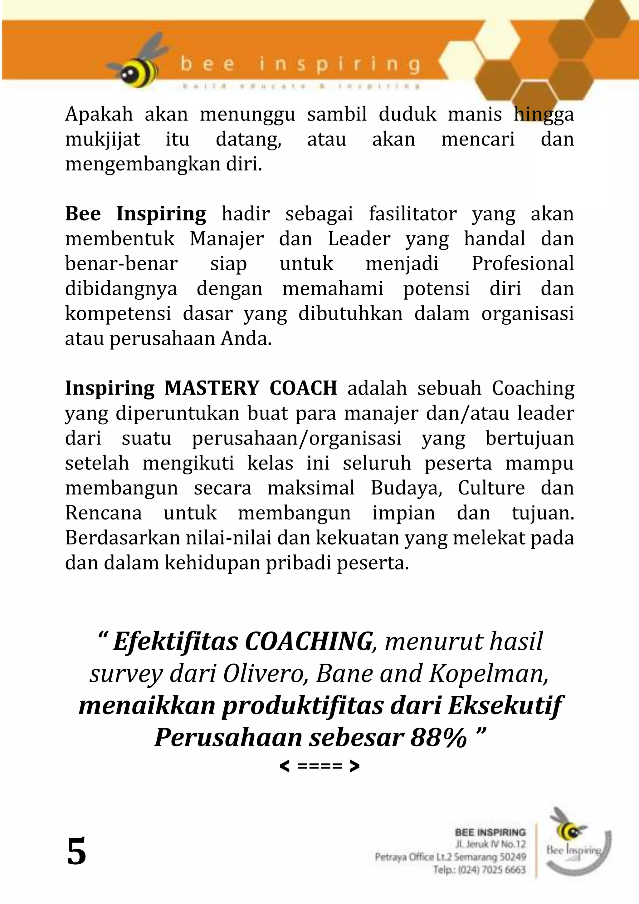 Penawaran Inspiring Mastery Coach | PDF