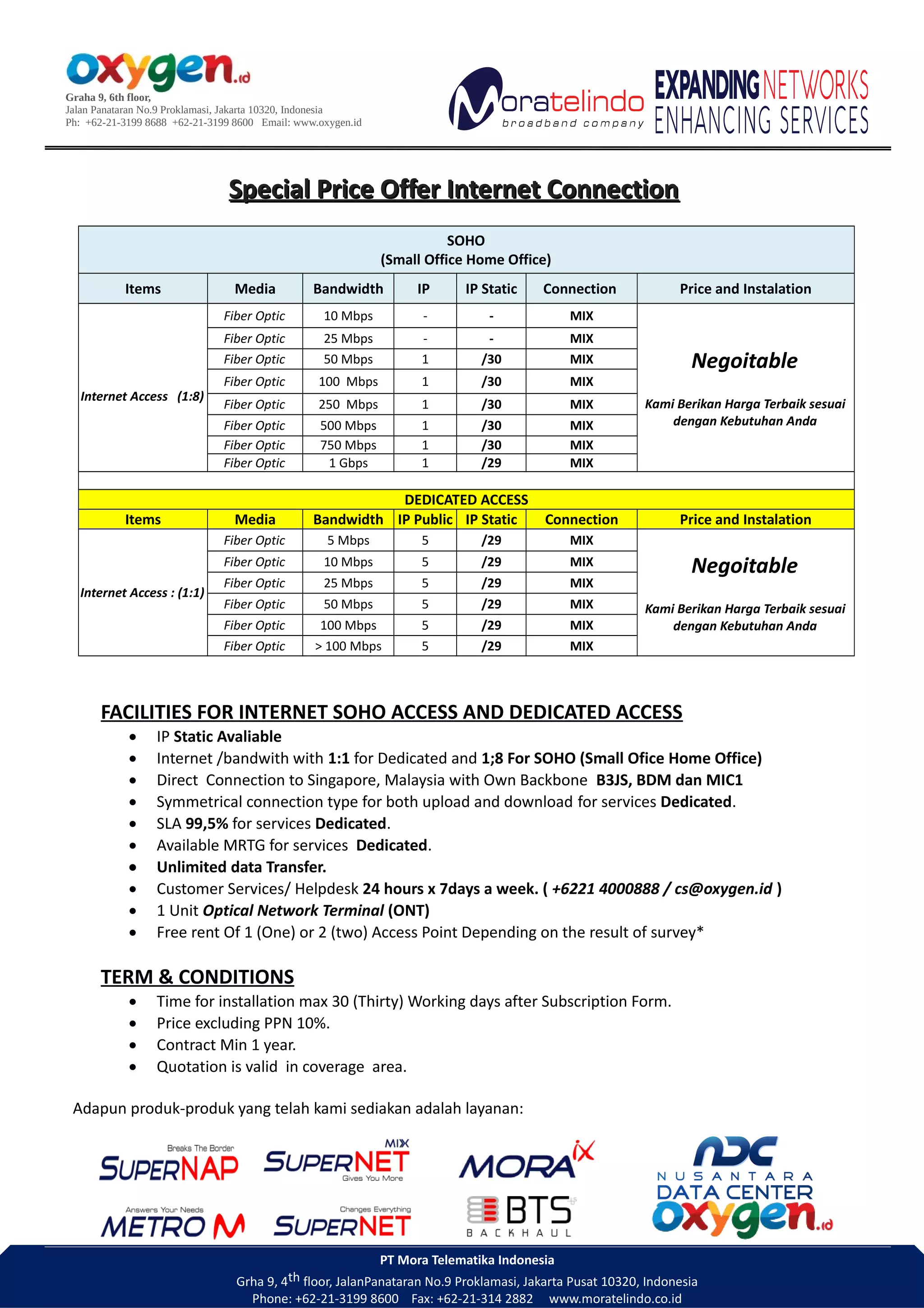 Penawaran internet moratelindo | PDF