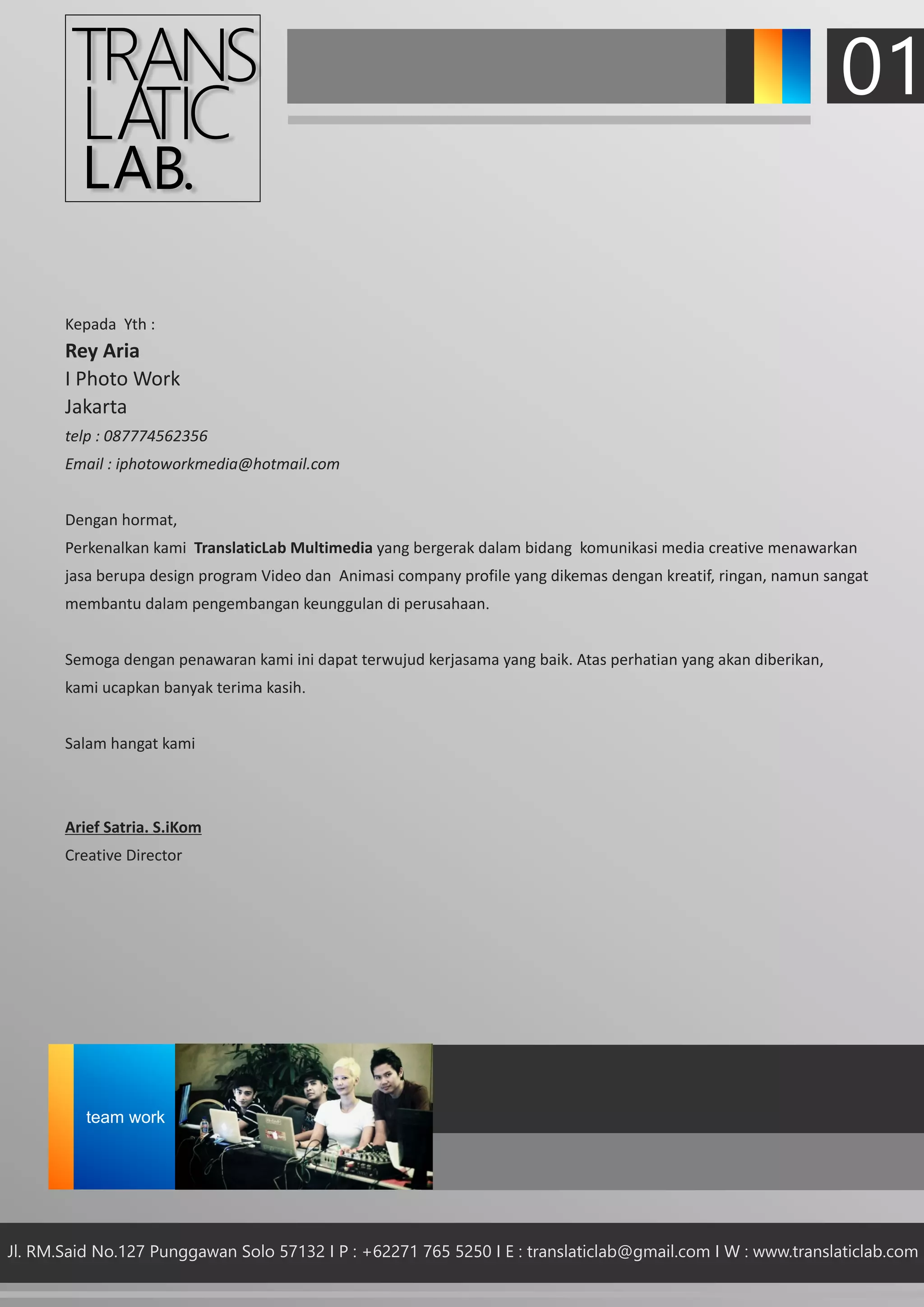 Penawaran video & animasi company profile i photowork | PDF